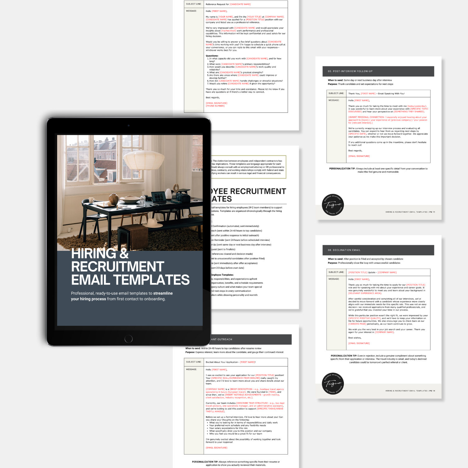 Hiring & Recruitment Email Templates - TIQUE